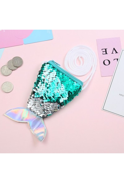 Gudu Bags Kız Çocuk Rengarenk Pullu Deniz Kızı Kuyruğu Askılı Çanta