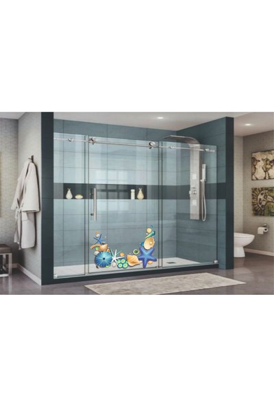 Suluboya Renkli Deniz Yıldızı Deniz Kabuğu Temalı Duşakabin ve Banyo Sticker Suluboya Renkli Deniz Yıldızı Deniz Kabuğu Temalı Duşakabin ve Banyo Sticker