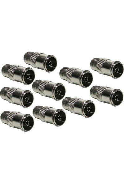 Laqaydükkan34 Ürün 10 Adet F Konnektör Dişi - 60 Ohm Dişi Çevirici 180067