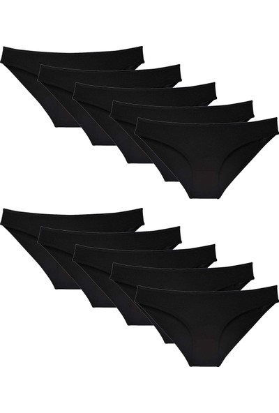 Lufi Giyim Iç Çamaşırı Kadın Ekonomik Külot Kadın Siyah Slip Külot 10’lu Paket Lufi Giyim Iç Çamaşırı Kadın Ekonomik Külot Kadın Siyah Slip Külot 10’lu Paket