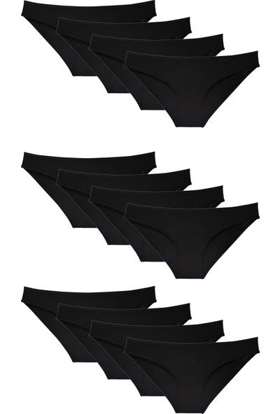 Lufi Giyim Iç Çamaşırı Kadın Ekonomik Külot Kadın Siyah Slip Külot 12’li Paket Lufi Giyim Iç Çamaşırı Kadın Ekonomik Külot Kadın Siyah Slip Külot 12’li Paket