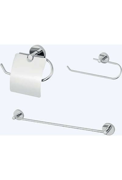 Lara Banyo Eco Chrome 3 Parça Banyo Seti Krom Kaplama Banyo ve Wc Aksesuarları Lara Banyo Eco Chrome 3 Parça Banyo Seti Krom Kaplama Banyo ve Wc Aksesuarları