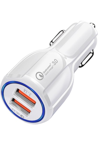 Farfi Evrensel Qc 3.0 3.1A Çift USB Portu Hızlı Şarj Araba Otomatik Şarj Adaptörü Soketi (Yurt Dışından)