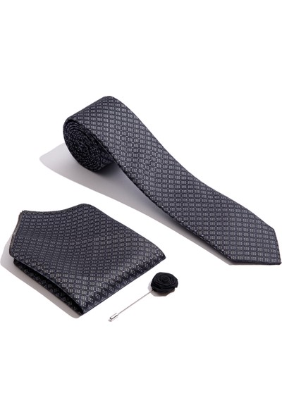 Pierre Cardin Siyah 3'lü Kravat Mendil Set 50252878-001