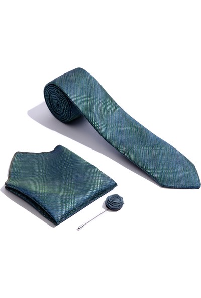 Pierre Cardin Yeşil 3'lü Kravat Mendil Set 50252769-VR048
