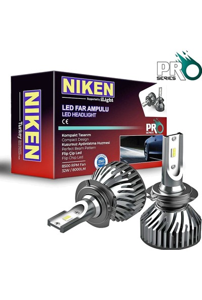 Niken Mini H3 LED Xenon Pro Seri 8000 Lümen Beyaz Etkili Niken Mini H3 LED Xenon Pro Seri 8000 Lümen Beyaz Etkili
