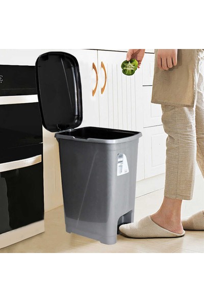 Porsima Kovalı Slim Pedallı 40 Litre Çöp Kovası Metalize Porsima Kovalı Slim Pedallı 40 Litre Çöp Kovası Metalize