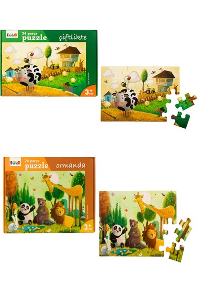 Eolo +3 Yaş Ormanda ve Çiftlikte 2'li Puzzle Set (Eolo) Eolo +3 Yaş Ormanda ve Çiftlikte 2'li Puzzle Set (Eolo)