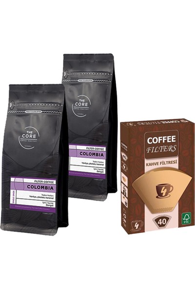 The Core Colombıa Filtre Kahve 2'li Set + Fıltre Kağıdı