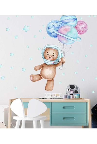Kt Grup Astronot Ayıcık Gezegenler ve Yıldızlar Çocuk Odası Duvar Sticker Seti Kt Grup Astronot Ayıcık Gezegenler ve Yıldızlar Çocuk Odası Duvar Sticker Seti