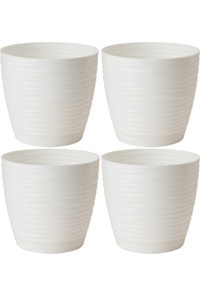 Beyaz Sahra Saksı Orkide Çiçek Saksısı No:1 0,7lt 4 Adet SH100