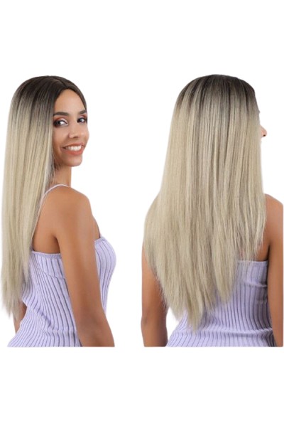Wignee Uzun Düz 24inç Sentetik Peruk Ombre Blonde Wignee Uzun Düz 24inç Sentetik Peruk Ombre Blonde