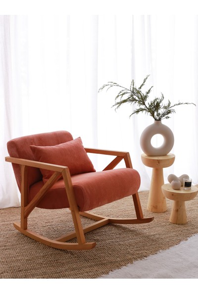 Nini Sallanan Ahşap Berjer | Kadife Nini Sallanan Ahşap Berjer | Kadife