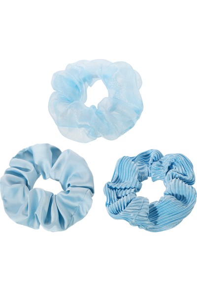 Miniso Renkli Büyük 3'lü Mavi Saç Lastiği