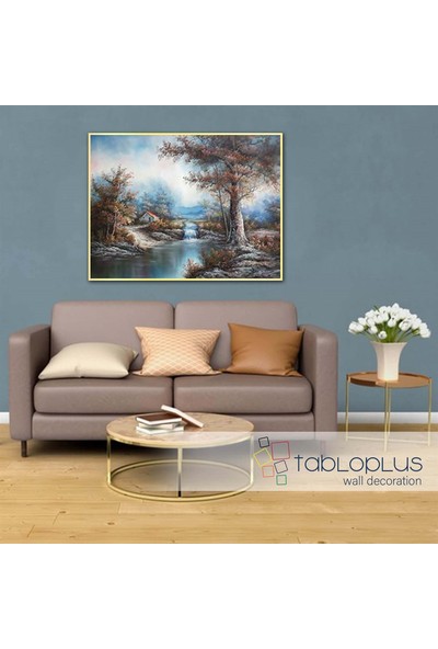 Tablo Plus Akarsu Manzara Yağlı Boya Dokulu Tablo Tablo Plus Akarsu Manzara Yağlı Boya Dokulu Tablo
