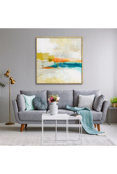 Tablo Plus Simple Orange Yağlı Boya Dokulu Tablo