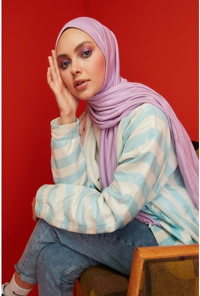 Tesettür Penye Şal Lila