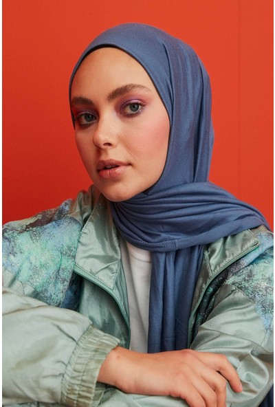 Tesettür Penye Şal Indigo Mavisi