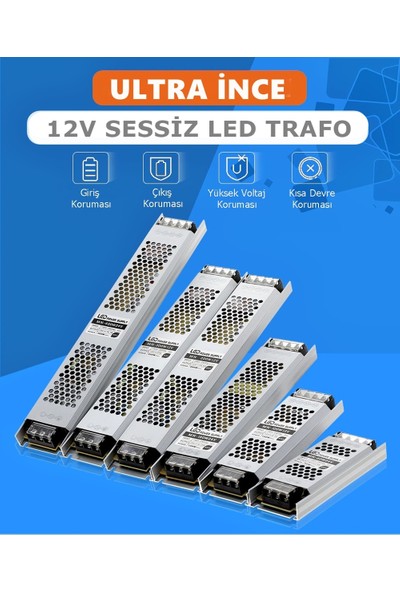 Coral Light Ultra Ince Sessiz Şerit Led Trafosu 12V | 5 | 10 | 12,5 | 16,5 | 25 | 33 | Amper Led Trafo Adaptör Coral Light Ultra Ince Sessiz Şerit Led Trafosu 12V | 5 | 10 | 12,5 | 16,5 | 25 | 33 | Amper Led Trafo Adaptör