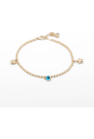 Italyan Sallantılı Figürlü Altın Bileklik 876