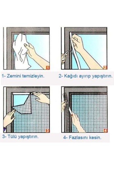 Cırt Cırtlı Pencere Sinekliği Kendin Yap 100 x 150