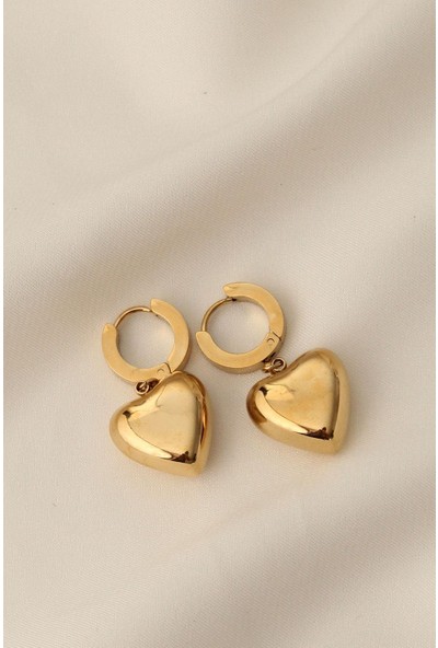 Kaktüs Kedi Çelik Bombeli Kalp Figürlü Küpe Kaktüs Kedi Çelik Bombeli Kalp Figürlü Küpe