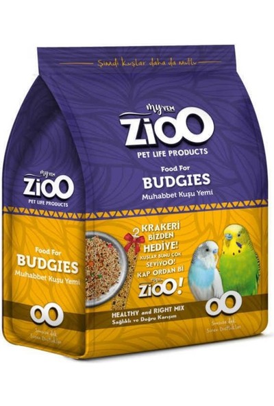 petzanya Myyem Zioo Muhabbet Kuşu Yemi 400GR (Kraker Hediyeli)