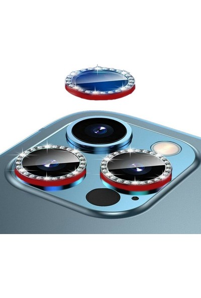 Eiroo Iphone 12 Pro Max 6.7 Inç Crystal Taşlı Kırmızı Kamera Lensi Koru Eiroo Iphone 12 Pro Max 6.7 Inç Crystal Taşlı Kırmızı Kamera Lensi Koru
