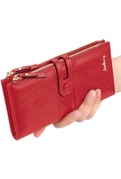 Baellerry Premier Bayan Italyan Kırmızı Cüzdan