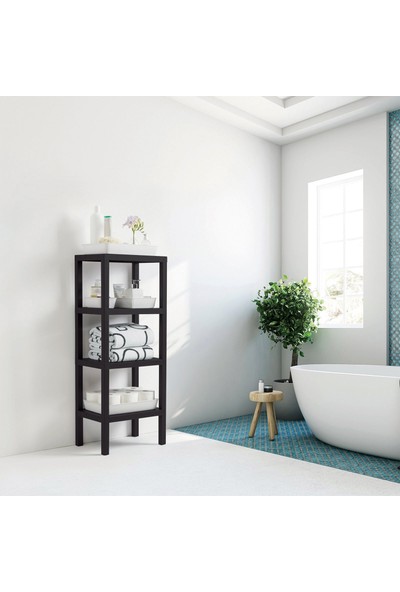 Kitchen Trend Ombeg Dekoratif 4 Katlı Plastik Çok Amaçlı Banyo Düzenleyici Saksılık Kitaplık