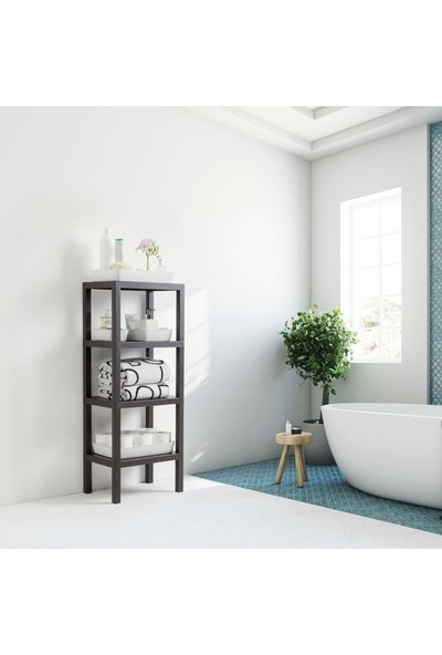 Kitchen Trend Ombeg Dekoratif 4 Katlı Plastik Çok Amaçlı Banyo Düzenleyici Saksılık Kitaplık