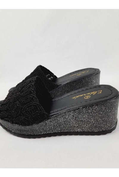 Yuna Hasır Dolgu Topuklu Siyah Örgü Terlik AYST37 Yuna Hasır Dolgu Topuklu Siyah Örgü Terlik AYST37