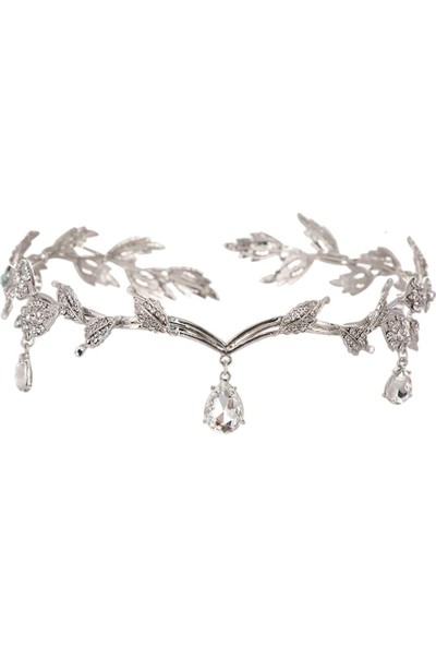 Alın Zincir Kafa Bandı Saç Takı Süs Gümüş Için