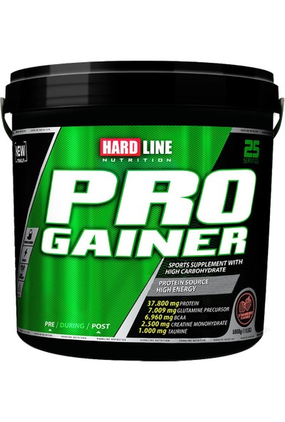 Hardline Nutrition Hardline Progainer Çilekli 5000 gr Mass Gainer Hardline Nutrition Hardline Progainer Çilekli 5000 gr Mass Gainer