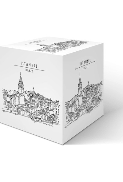 Ann Ross Istanbul Motifli Küp Puf, Sd-6, 40X40X40 cm