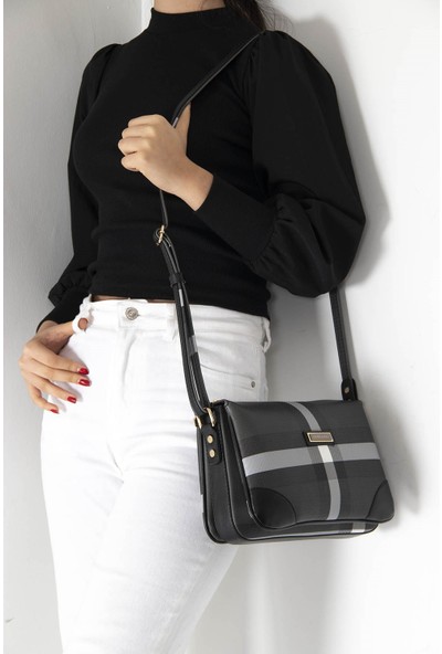 Silver Polo Kadın Çapraz Çanta 784 36382 Siyah Mat Siyah