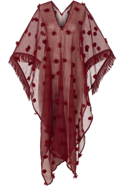 Love Is Limited V Yaka Dökümlü Bordo Renk Pareo