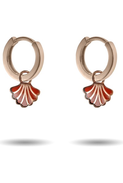 925 Ayar Gümüş Mineli Deniz Kabuğu Küpe