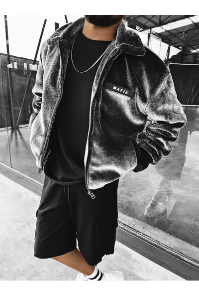 Abluka Kürklü Bomber Ceket Siyah