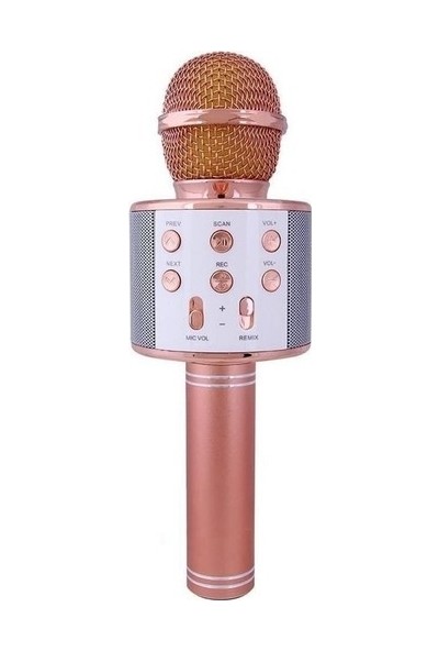 Case 4U Karaoke Mikrofon Bluetooth Hoparlör Aux Usb Mikro Sd Kart Girişli Rose Gold Case 4U Karaoke Mikrofon Bluetooth Hoparlör Aux Usb Mikro Sd Kart Girişli Rose Gold