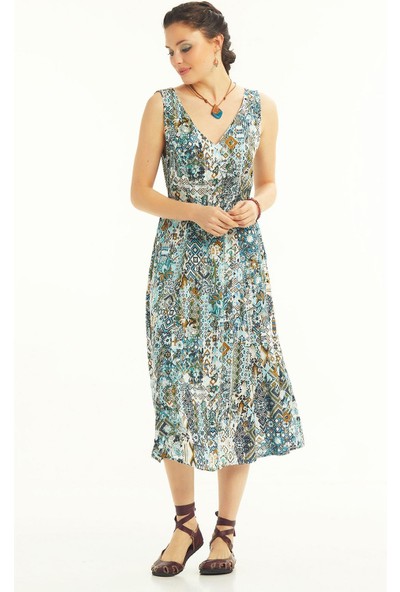 Salaş Yazlık V Yakalı Elbise