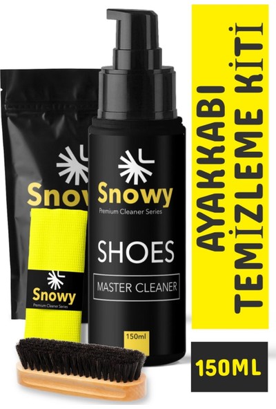 Snowy Shoes Master Cleaner Temizleme Spreyi & Fırça & Bezi 3lü Set