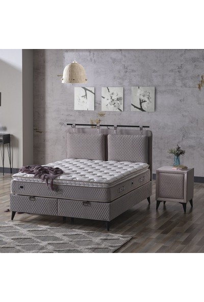 Armis Yatak Bamboo Leaf Yatak Baza Başlık 3'lü Set - Tek Kişilik - 90X190 cm Armis Yatak Bamboo Leaf Yatak Baza Başlık 3'lü Set - Tek Kişilik - 90X190 cm