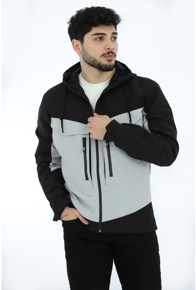 Stil Kombin Cep Kapaklı Çift Renk Mevsimlik Yağmurluk Bl 1279