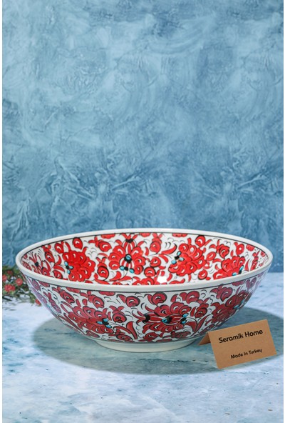 Seramik El Yapımı Kase Meyve Salata Sunum 30 cm