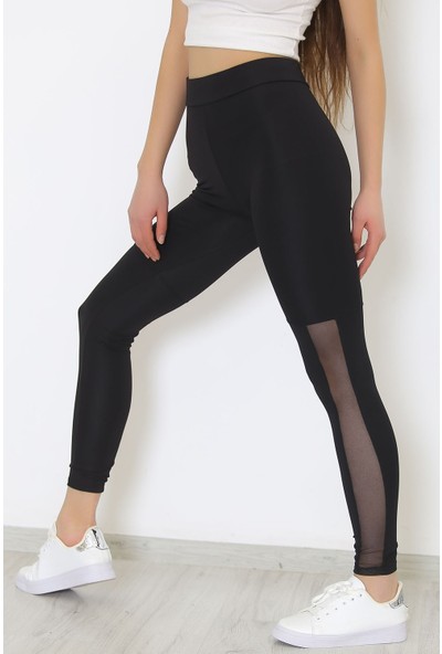 İsun Store Paça Tül Detaylı Tayt Siyah - 8889.1098. İsun Store Paça Tül Detaylı Tayt Siyah - 8889.1098.