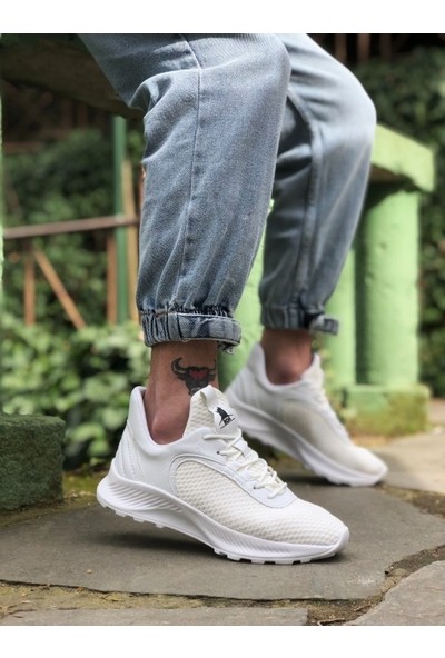 Bycelik 333 Triko Yüksek Taban Tarz Sneakers Beyaz Erkek Spor Ayakkabısı