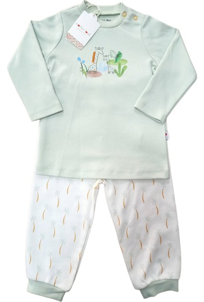 Zürafa Baskılı %100 Organik 2'li Bebek Takım