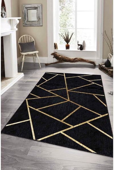 Grande Kaymaz Tabanlı Siyah Kırık Ayna Desenli Dijital Baskılı Halı - HLBSK-166 Grande Kaymaz Tabanlı Siyah Kırık Ayna Desenli Dijital Baskılı Halı - HLBSK-166