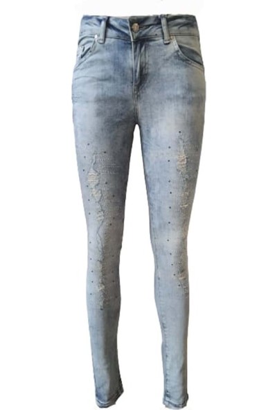 West Point Westpoint Kadın Denim Taşlı Lazer Yırtık Bilekte Kot Pantolon 4090 - Açık Mavi - 26 West Point Westpoint Kadın Denim Taşlı Lazer Yırtık Bilekte Kot Pantolon 4090 - Açık Mavi - 26